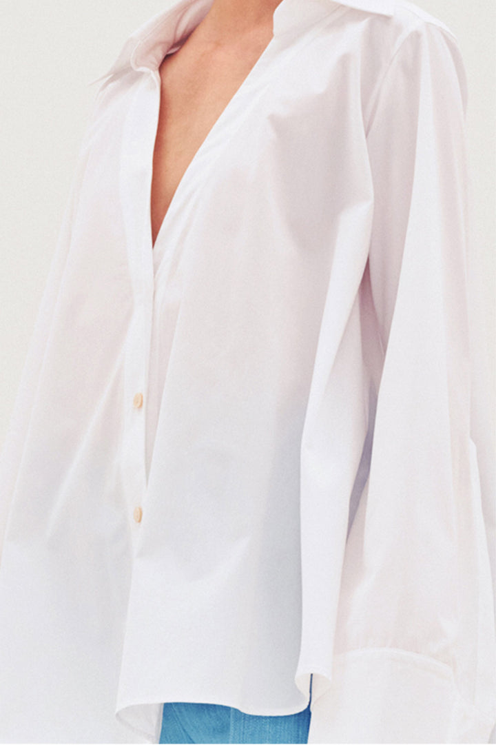 A-Line Open Neck Cotton Shirt