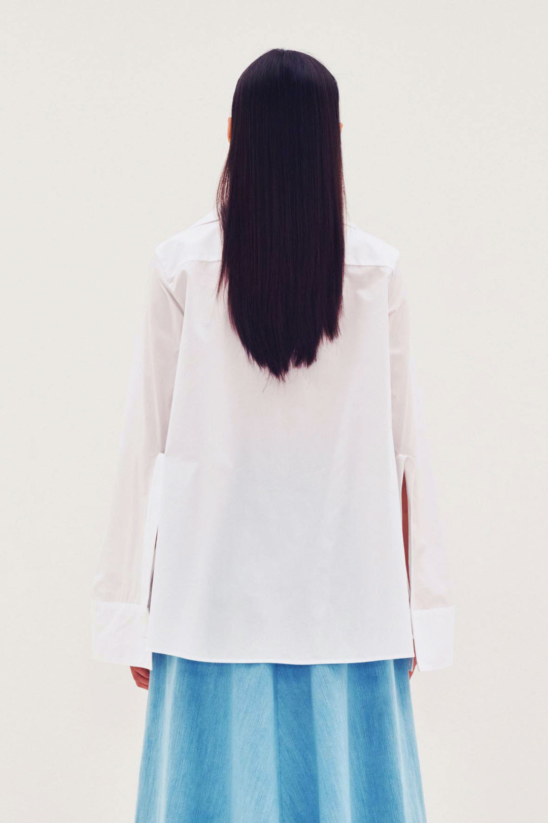 A-Line Open Neck Cotton Shirt